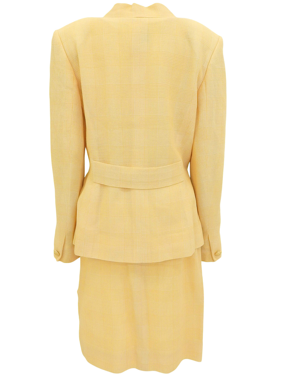 Check Pattern Macadam Button Set in Cream Yellow| VINTAGE QOO TOKYO ...